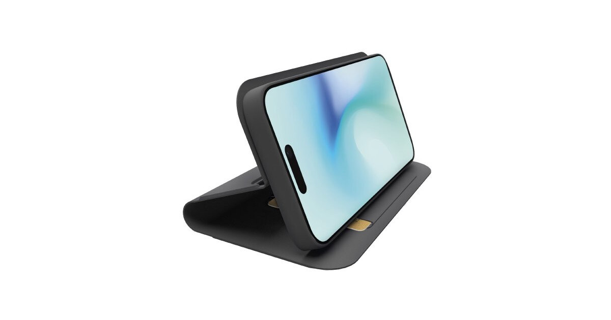 SBS Puha tapintású kártyatartós tok, iPhone 16 Pro fekete - Yettel